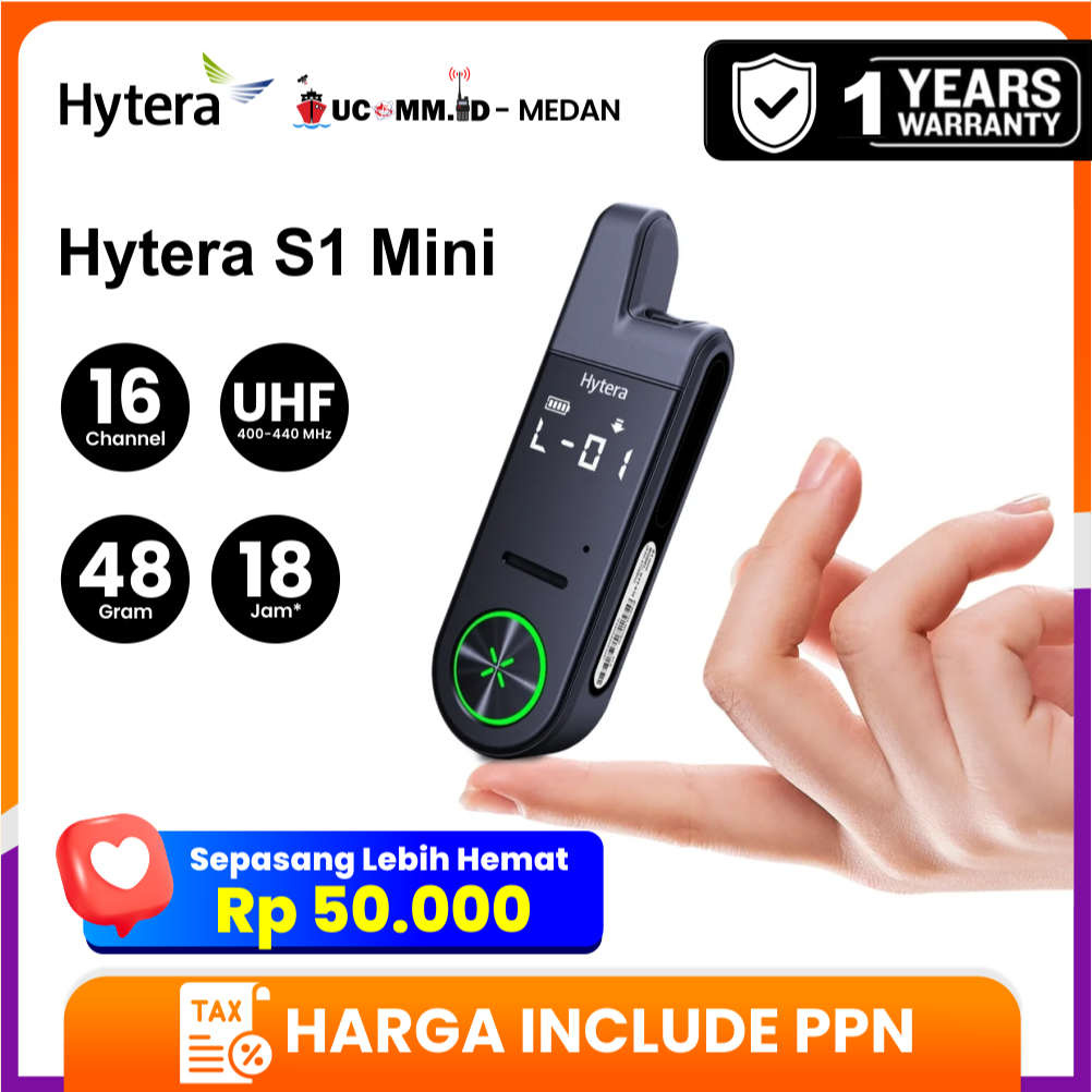 Jual HYTERA S1 Mini Serie 16 Channel UHF 400 - 440 MHz HT Mini Hytera ...