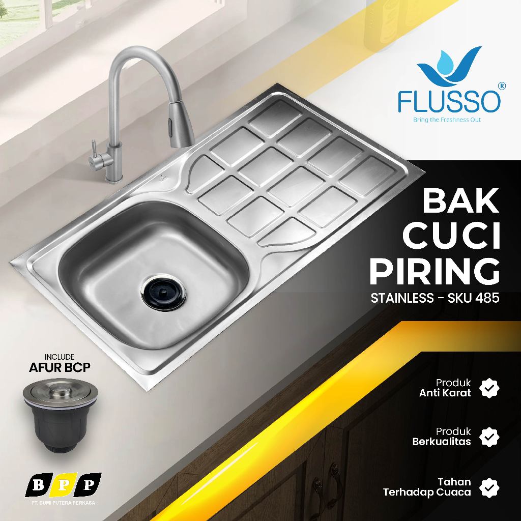 Jual Bak Cuci Piring Stainless Kitchen Sink Set 1 Lubang Ukuran 96 x 43 ...
