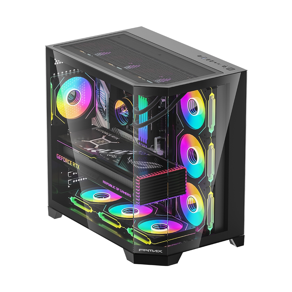 Jual FPMAX Crystal Z6 Black / White Include 4 Fan ARGB - Casing PC ATX ...