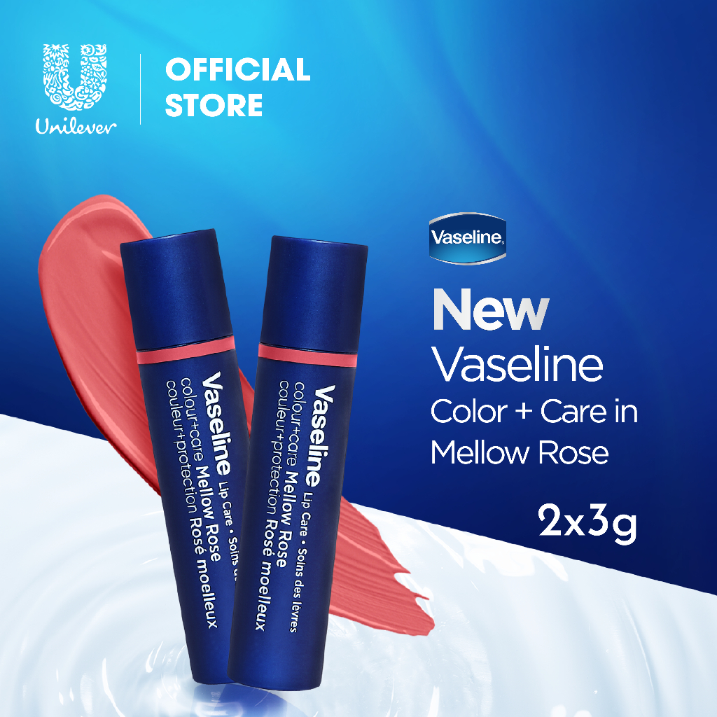 Jual [TWINPACK] Vaseline Lip Care Colour+Care 3gr - Mellow Rose ...