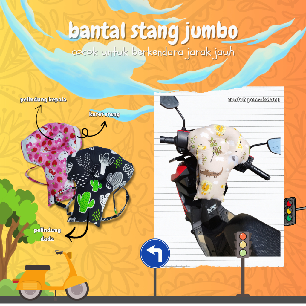 Jual Bantal Stang Motor Anak Ukuran Jumbo Panjang Bantal Motor Anak ...