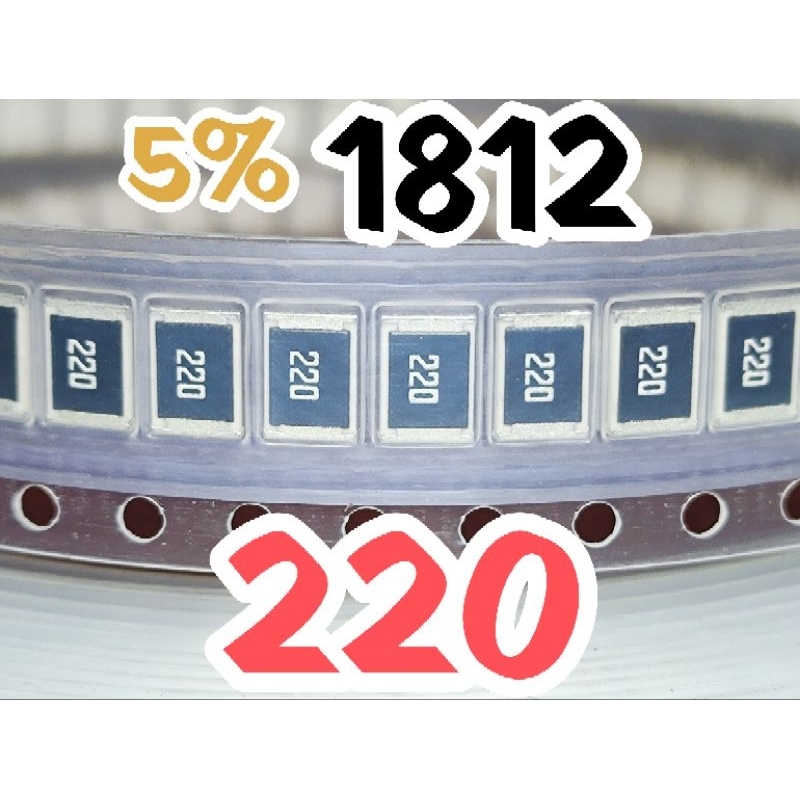Jual Chip resistor smd 220 22R size 1812 4532 22ohm 22 ohm | Shopee ...