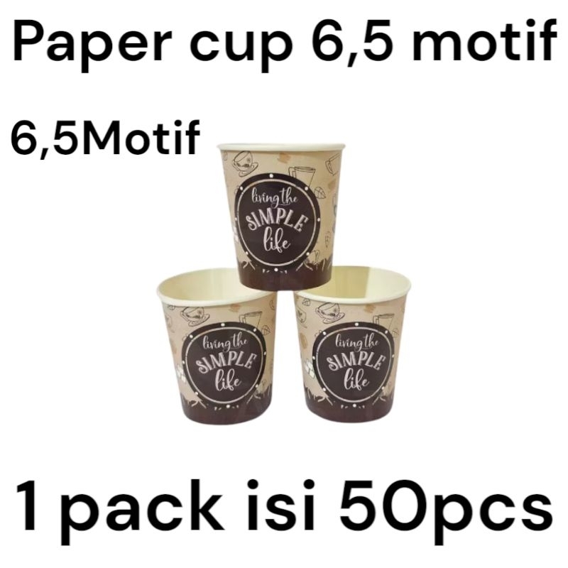 Jual Paper cup 6,5 motif gelas kertas motif 1 pack isi 50pcs | Shopee Indonesia