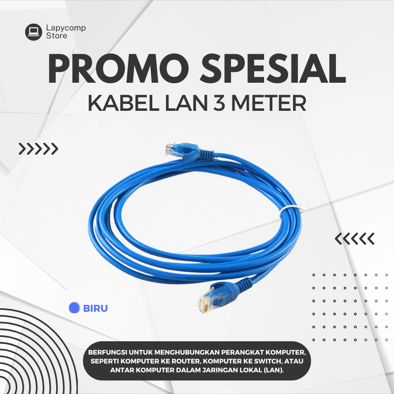 Jual KABEL LAN NETWORKING PANJANG 3 METER KABEL PENGHUBUNG KOMPUTE ...