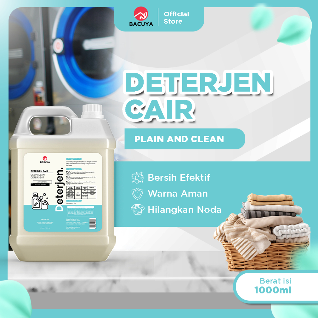 Jual BACUYA Liquid Detergent Sabun Cuci Baju Plain Tanpa Aroma | Shopee ...