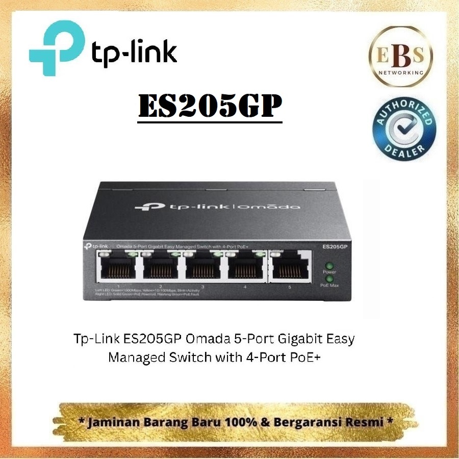Jual TpLink ES205GP Omada 5-Port Gigabit Easy Managed Switch with 4 ...