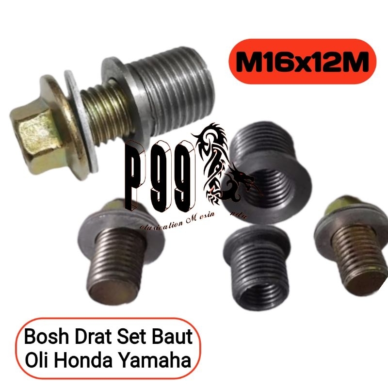 Jual Sok Drat M16xM12 Baut Oli M12x1.5 Set Baut Kunci 17 MM. Bosh Ulir ...