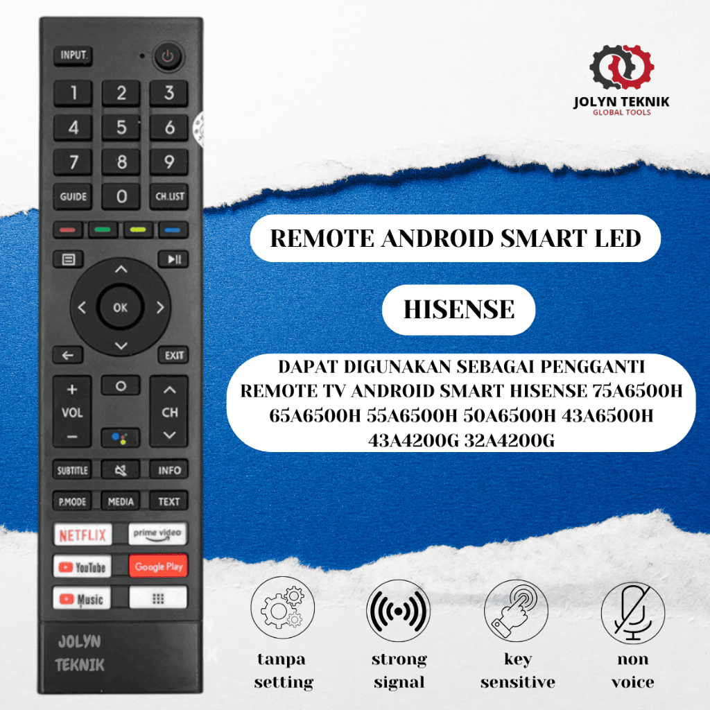 Jual Remote TV Hisense Smart Android / Remot Hisense Android Smart TV ...
