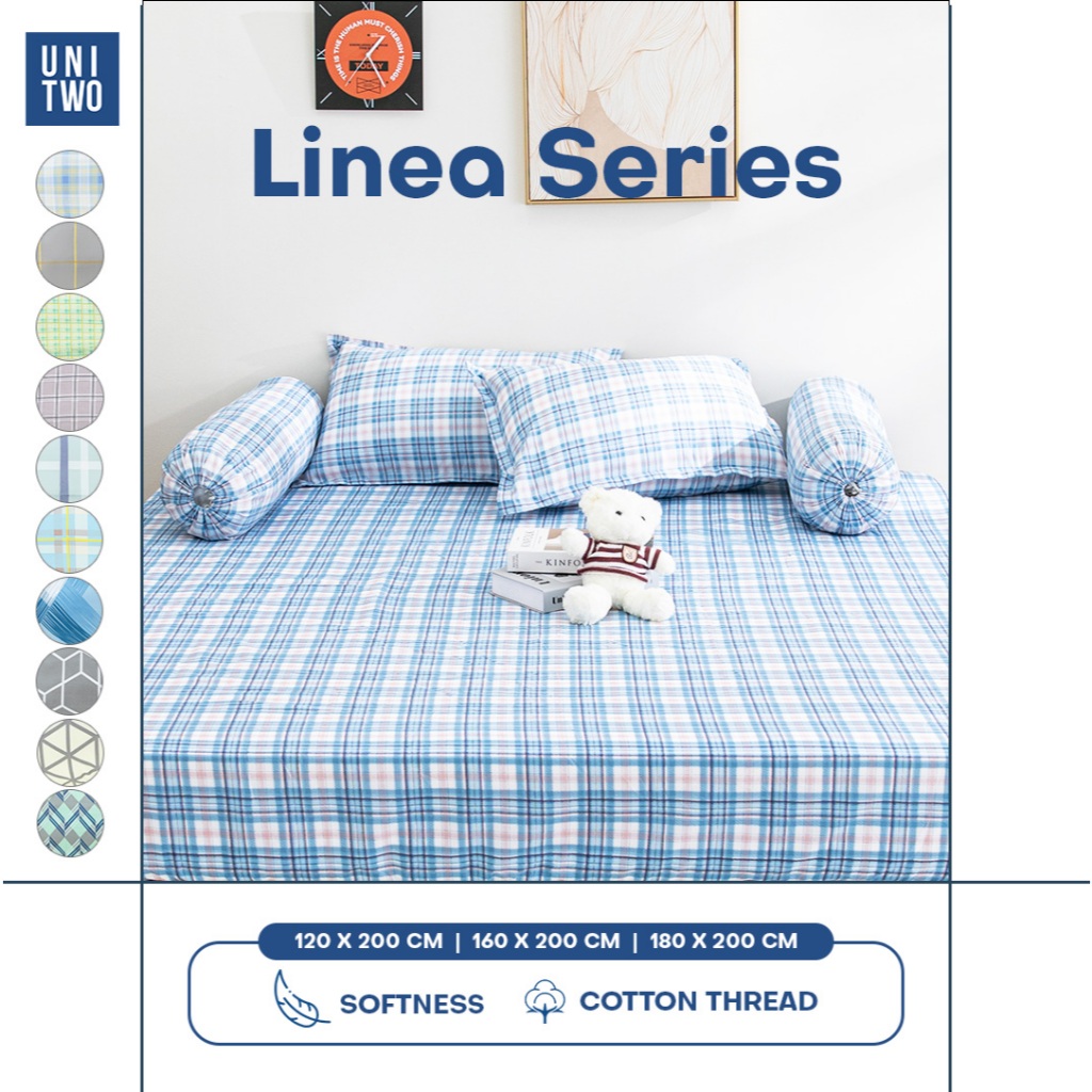 Jual UNITWO [SEPREI ONLY] Seprei Motif Geometris Dengan Sarung Bantal ...