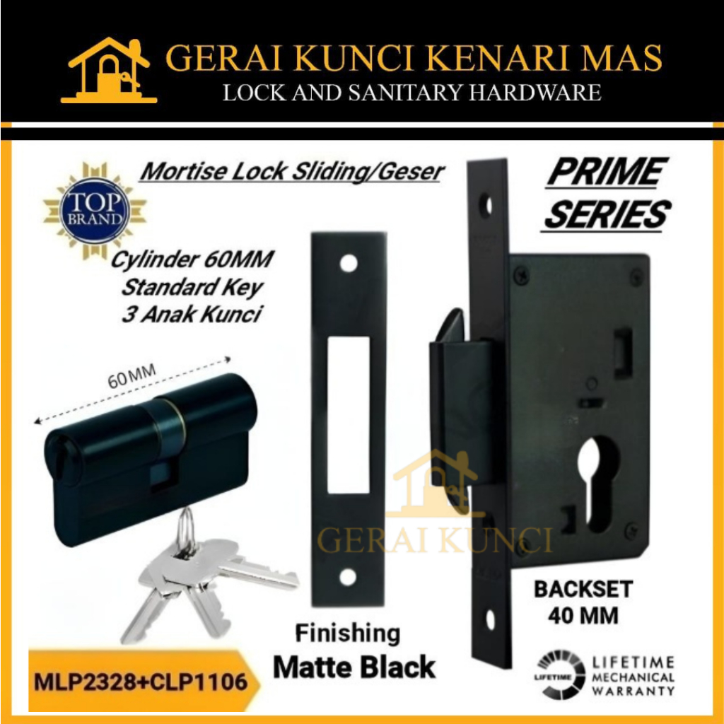 Jual PALOMA MLP 2328 + CLP 1106 Body Badan Kunci Satu Set Mortise Lock Sliding Lockcase Pintu ...