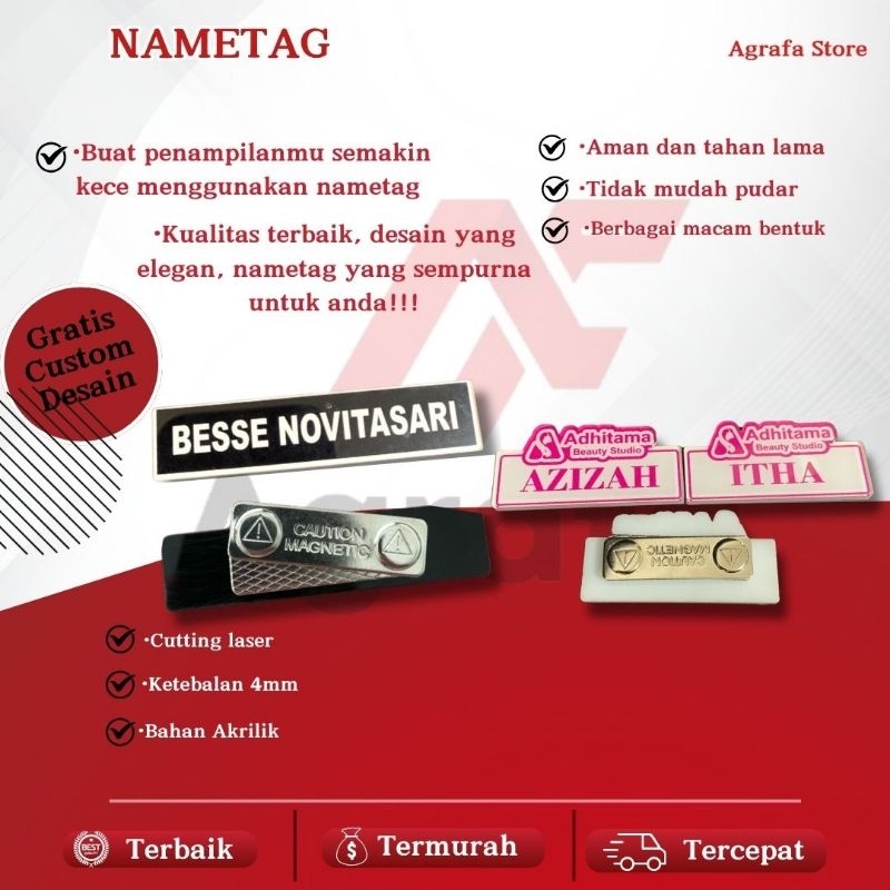 Jual NAMETAG COSTUM DADA | NAMETAG SATPAM | NAMETAG ASN | NAMETAG ...