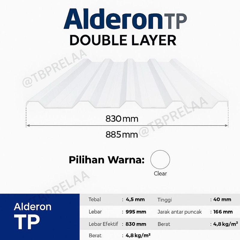 Jual ALDERON TP DOUBLE LAYER TRANSPARAN / POLYCARBONATE /JABODETABEK ...