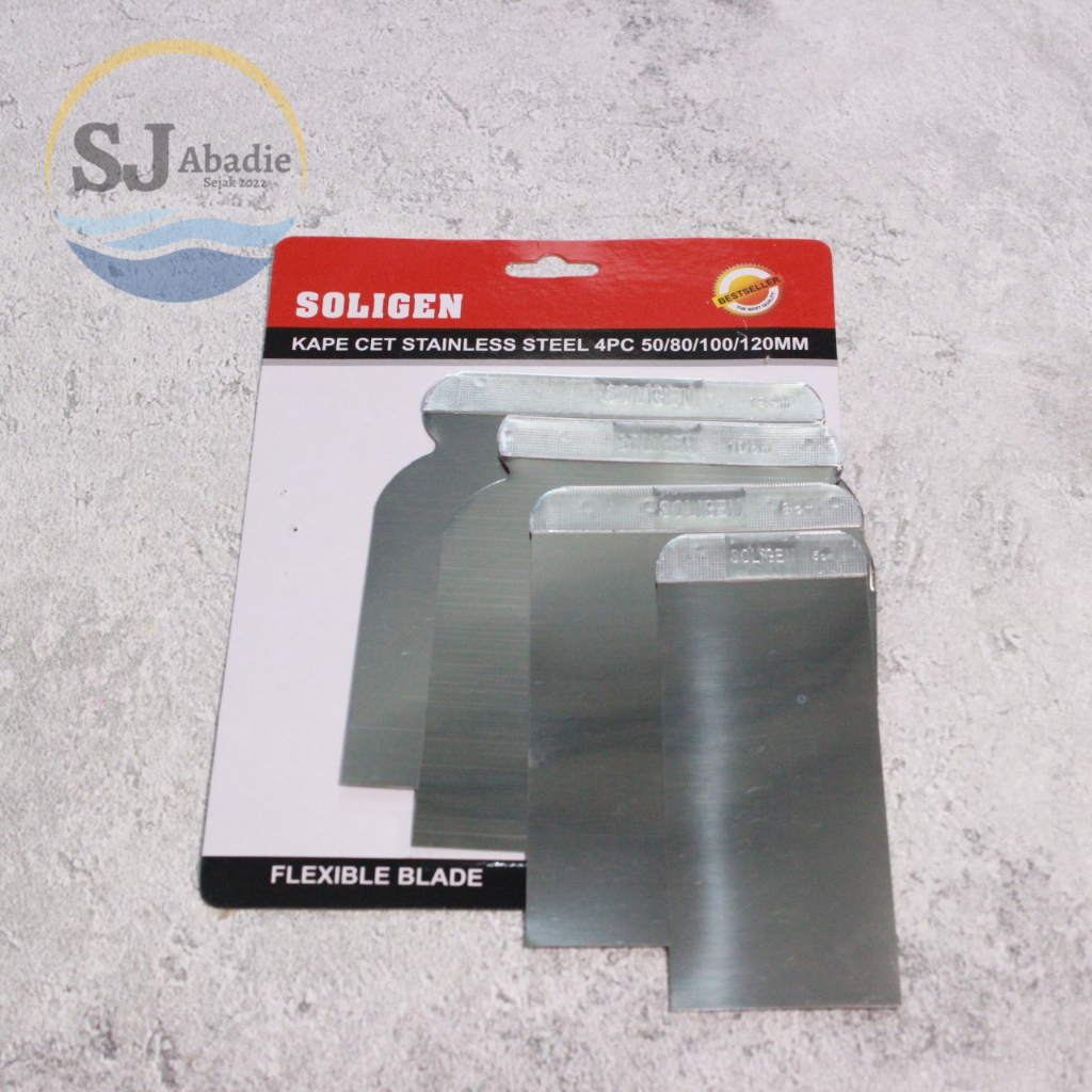 Jual (1 SET) SOLIGEN Kapi Kape Scrapers Set 4 Pcs Stainless Steel 50 80 ...