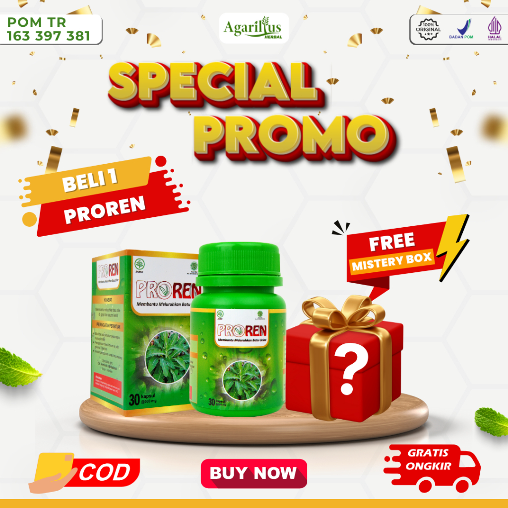 Jual PROREN Agarillus Obat Ginjal Herbal PROREN Membantu Meluruhka Batu ...