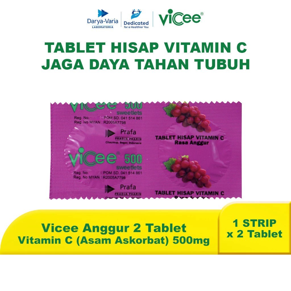 Jual Vicee Jeruk Anggur Lemon Vitamin C Suplement Harian Isi 2 Tablet ...