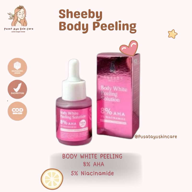 Jual Sheeby Body Peeling solution Niacinamide 5% AHA 8% exfolisi badan ...