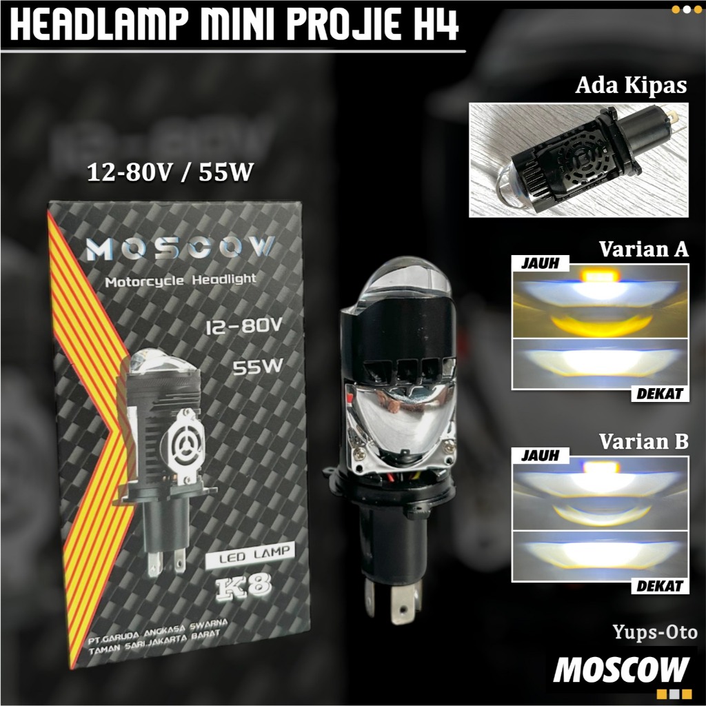 Jual Lampu Utama LED H4 Lampu Biled Projector Cut Off 55W AC DC 12 - 80V Dengan Kipas Pendingin ...