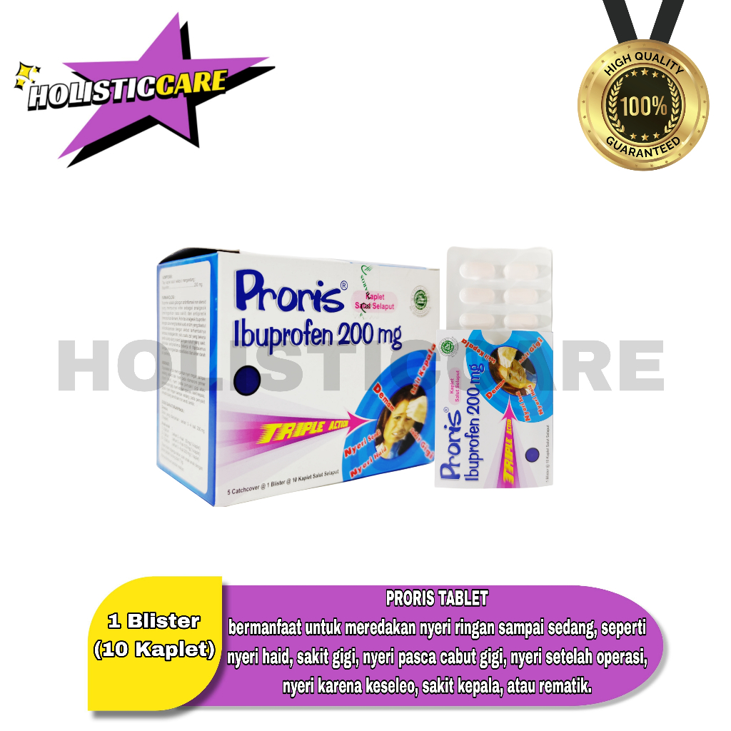 Jual Proris Ibuprofen 200 mg Triple Action 1 strip / Pereda Demam ...