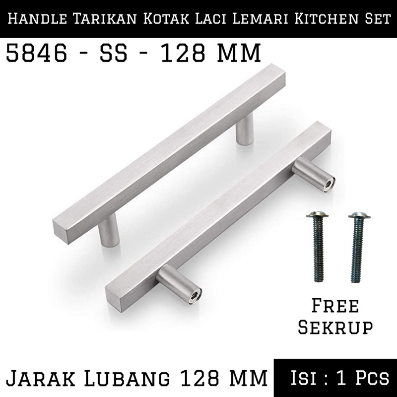 Jual Inox 5846 SS 128 MM - Handle Tarikan Laci Meja Kabinet Lemari ...