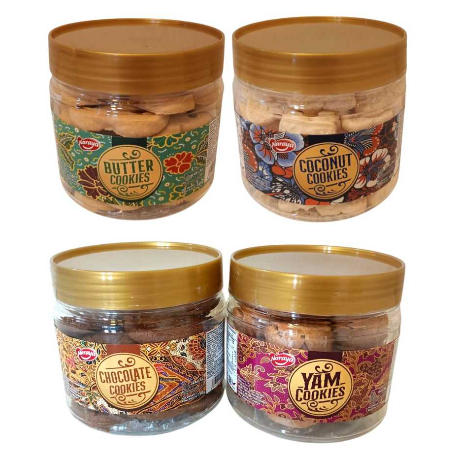 Jual NARAYA COOKIES JAR 180g Coconut Yam Pandan Chocolate Butter ...