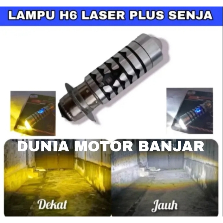 Jual PROMO LED H6 High Low Laser + Senja AC DC 12Volt / Lampu Depan Motor Bebek Matic 2 Warna ...