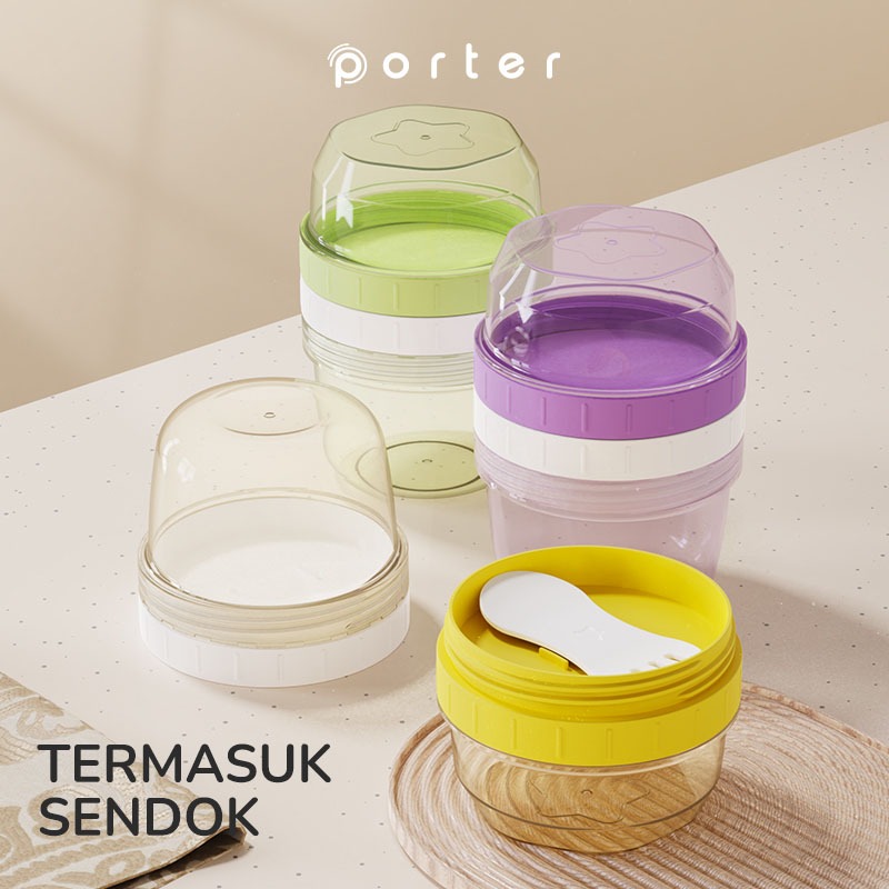 Jual PORTER 2 Ways Container | 2 in 1 Yogurt Cup | 2 IN 1 Food ...