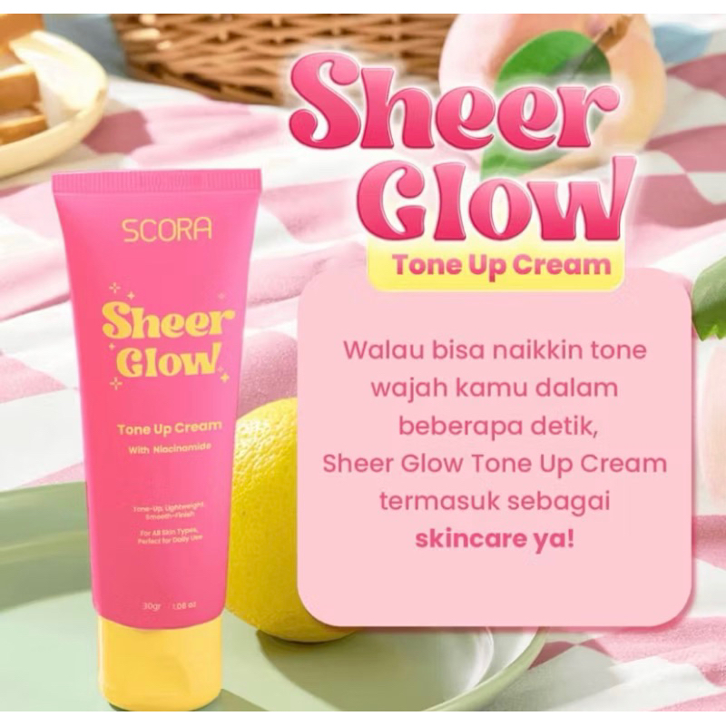 Jual [READY ] SCORA SHEER GLOW TONE UP CREAM 30 GR - TONE UP SCORA ...