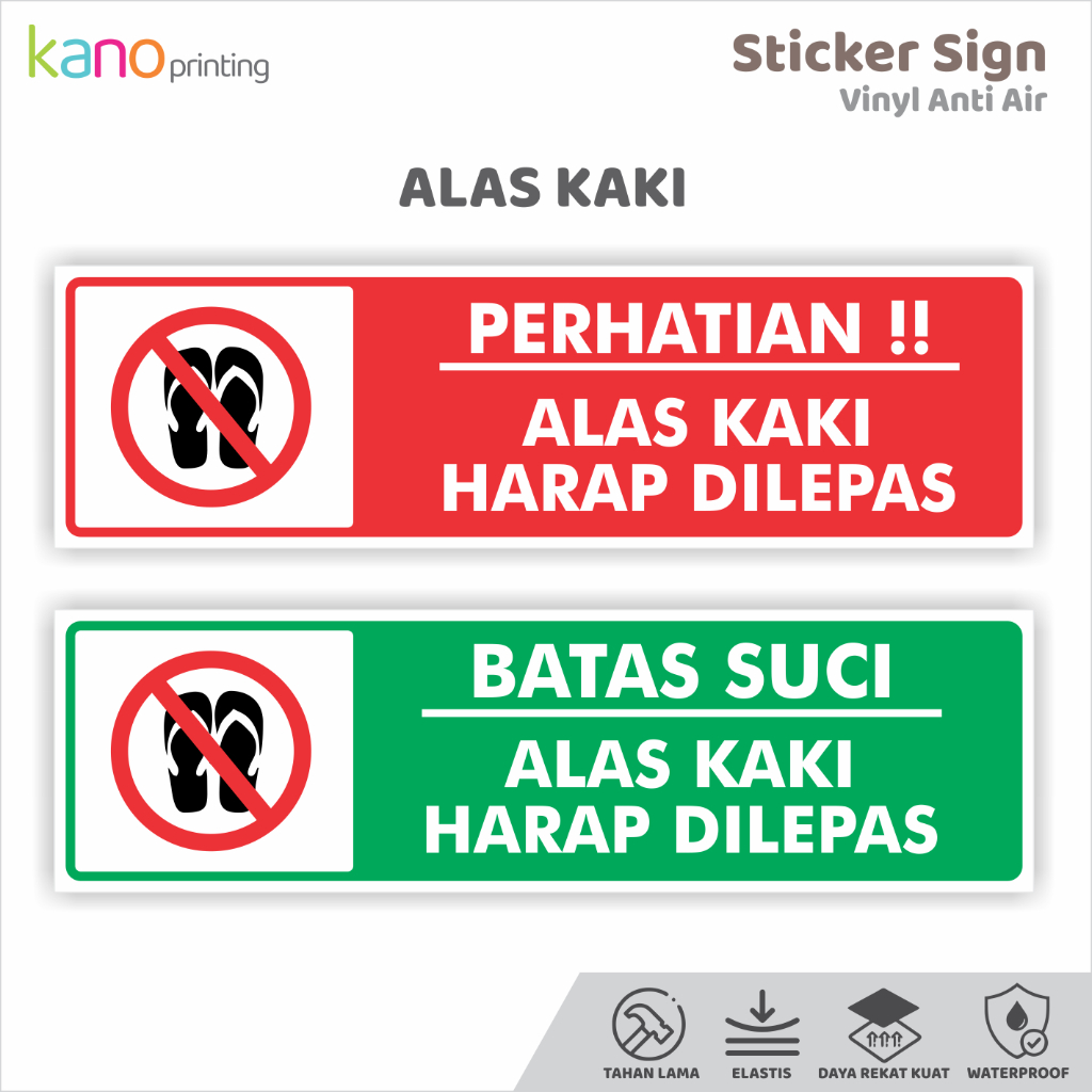 Jual STICKER VINYL SIGN | BATAS SUCI MASJID MUSHOLLA | ALAS KAKI HARAP ...