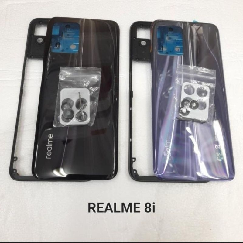 Jual Housing Casing Kesing Realme 8i RMX3151 BackDoor Back Cover Tutup Belakang + Bezel Bazzel ...