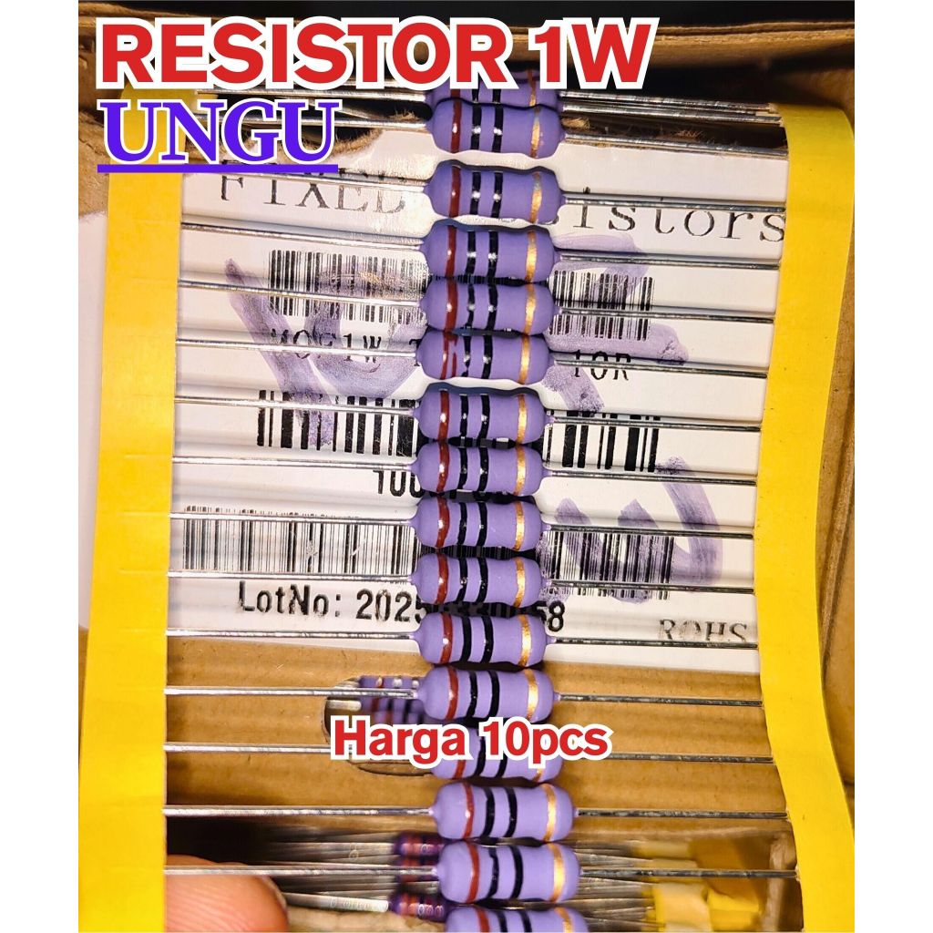 Jual RESISTOR UNGU 1 WATT 5% 10 pcs BERBAGAI NILAI | Shopee Indonesia