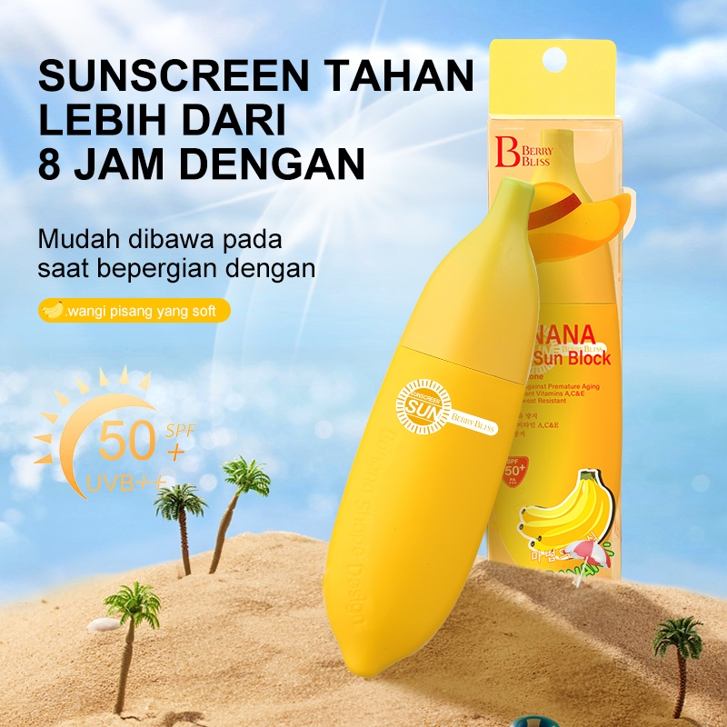 Jual BERRY BLISS Banana Mild Sunscreen SPF 50 80ML | Soothing UV ...