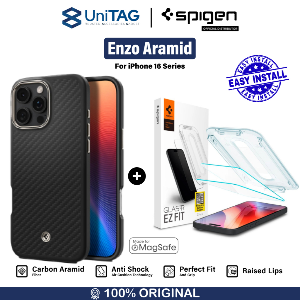 Jual Case iPhone 16 Series Pro Max Plus Spigen Enzo Aramid Magsafe ...