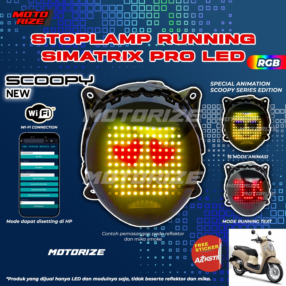 Jual STOPLAMP RUNNING SIMATRIX PRO LED SCOOPY NEW STOPLAMP RUNNING TEXT ...
