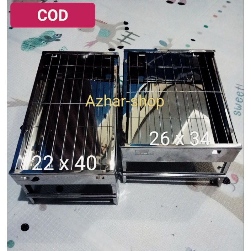 Jual Panggangan Lipat Stainlis Steel / Panggangan Sate Portebel / Bakaran Sate Arang | Shopee ...