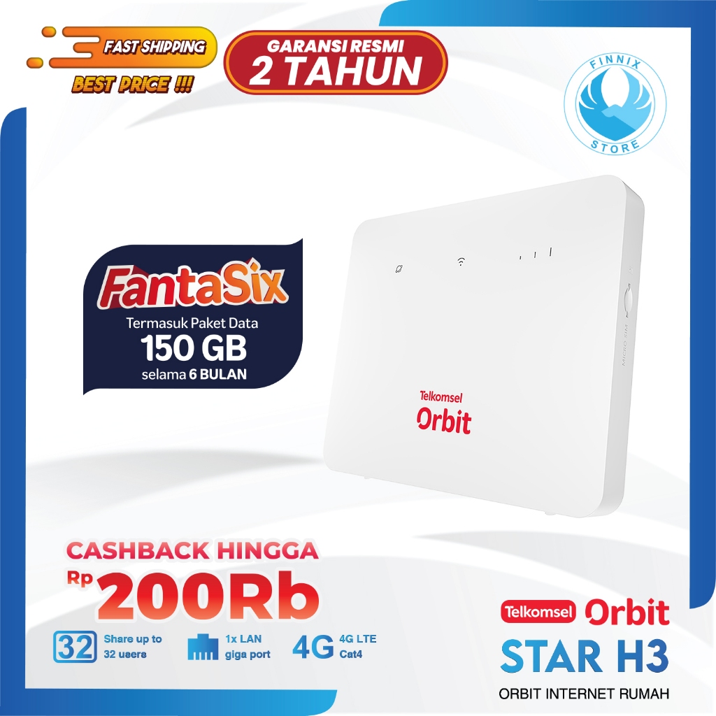 Jual Orbit Star H2 / H3 Home Router Modem Wifi Telkomsel 4G B313 Free ...