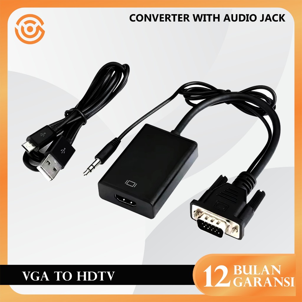 Jual Voc Adaptor Converter VGA to HDMI + Audio & USB Power – VGA to ...
