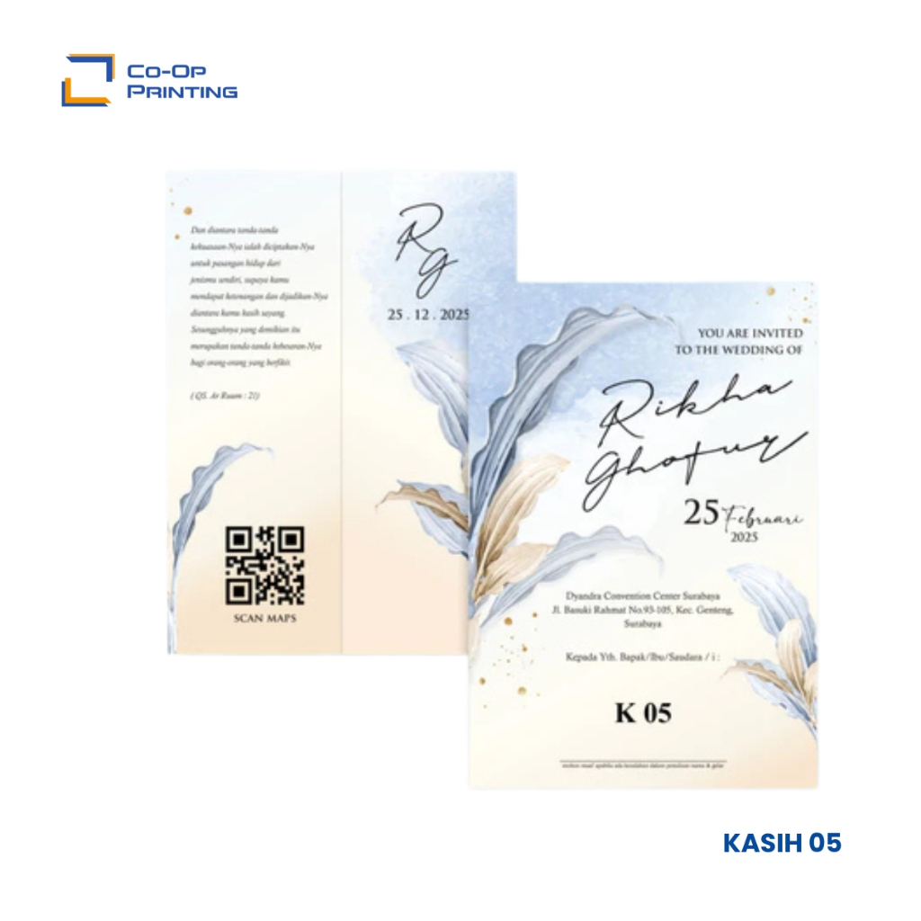 Jual Undangan Pernikahan Lipat Kode KASIH-05 (Desain, Plastik, Foto ...