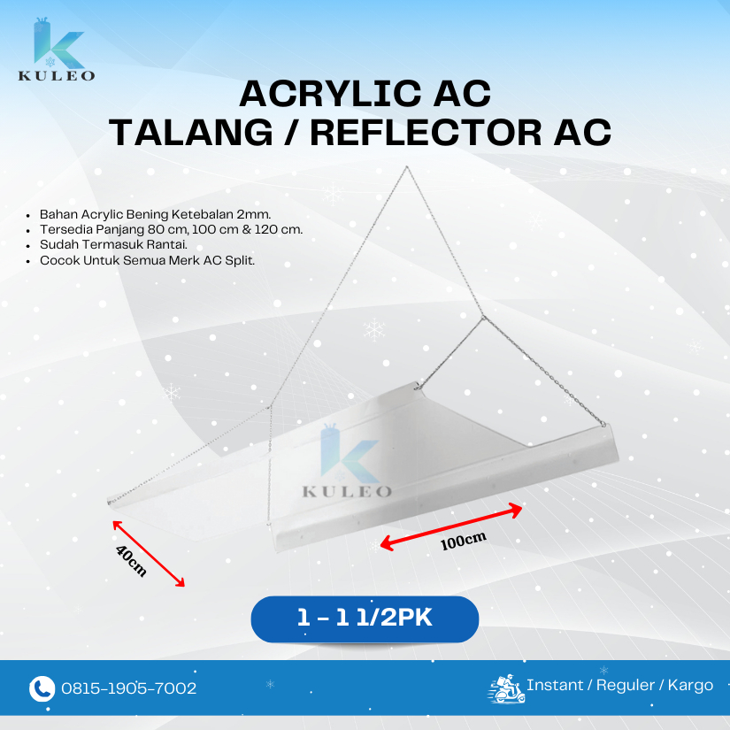 Jual Talang AC / Reflector 1,5 PK Akrilik AC - Penahan Angin AC 1,5pk ...