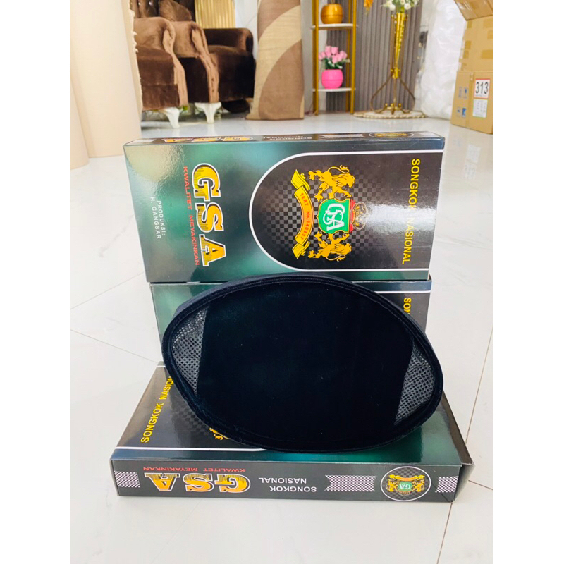 Jual PECI SONGKOK HITAM POLOS GSA | Shopee Indonesia