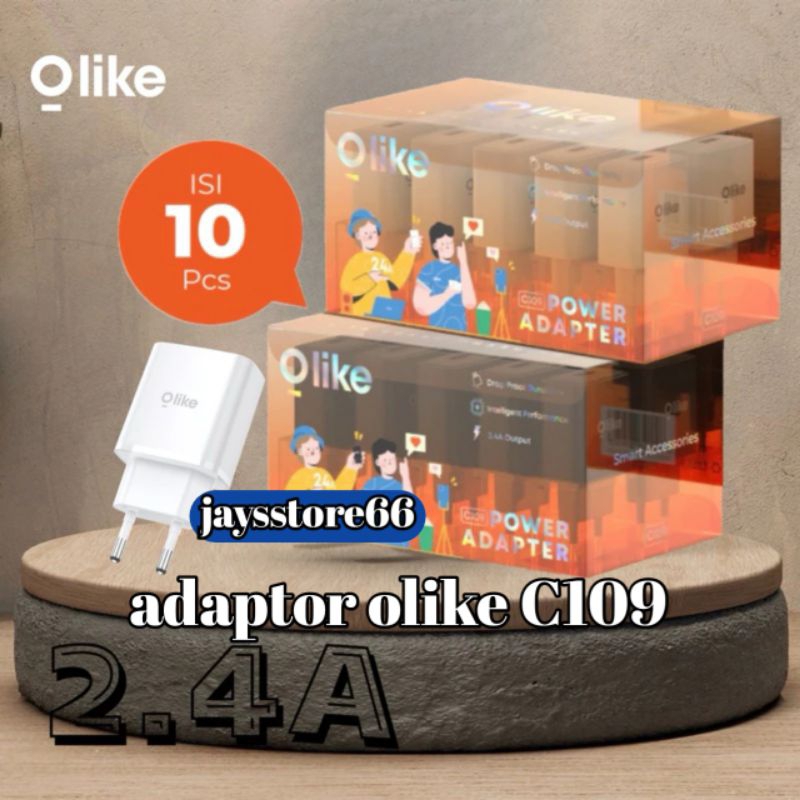 Jual ( 1 BOX 10 PCS ) OLIKE C109 Batok charger OLIKE C109 5V 2.4A fast ...