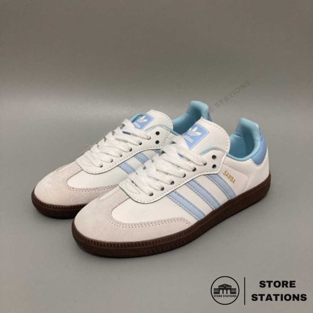 Jual Sepatu Samba White Blue Sneakers Samba Putih Biru | Shopee Indonesia
