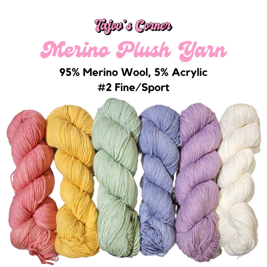 Jual Benang Rajut Wool Merino Plush Yarn Hand Dyed Semi Solid - #2 Fine ...