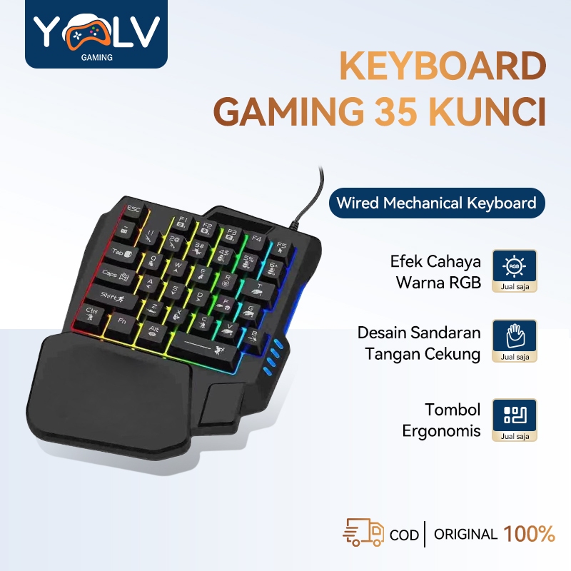 Jual YLV Keyboard Gaming Mechanical Mini PUBG Wired Mouse Set for PC ...