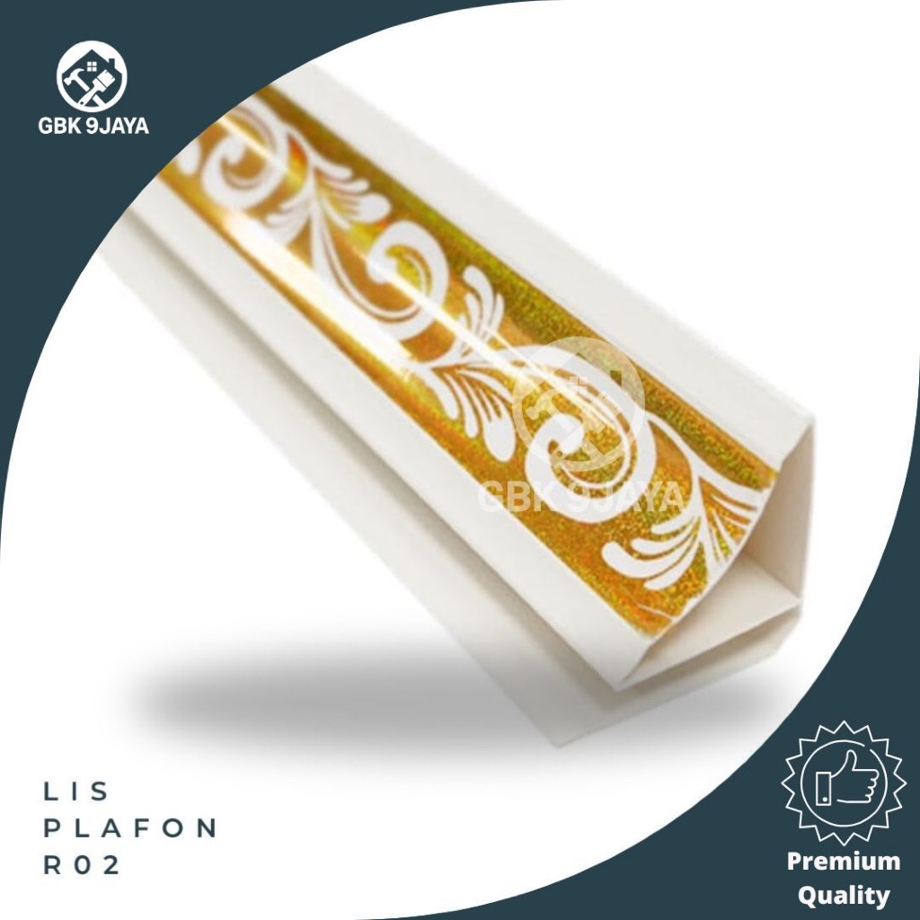 Jual Lis Sudut Siku Elegan Emas R02 Panjang 100cm Lis Plafon PVC ...