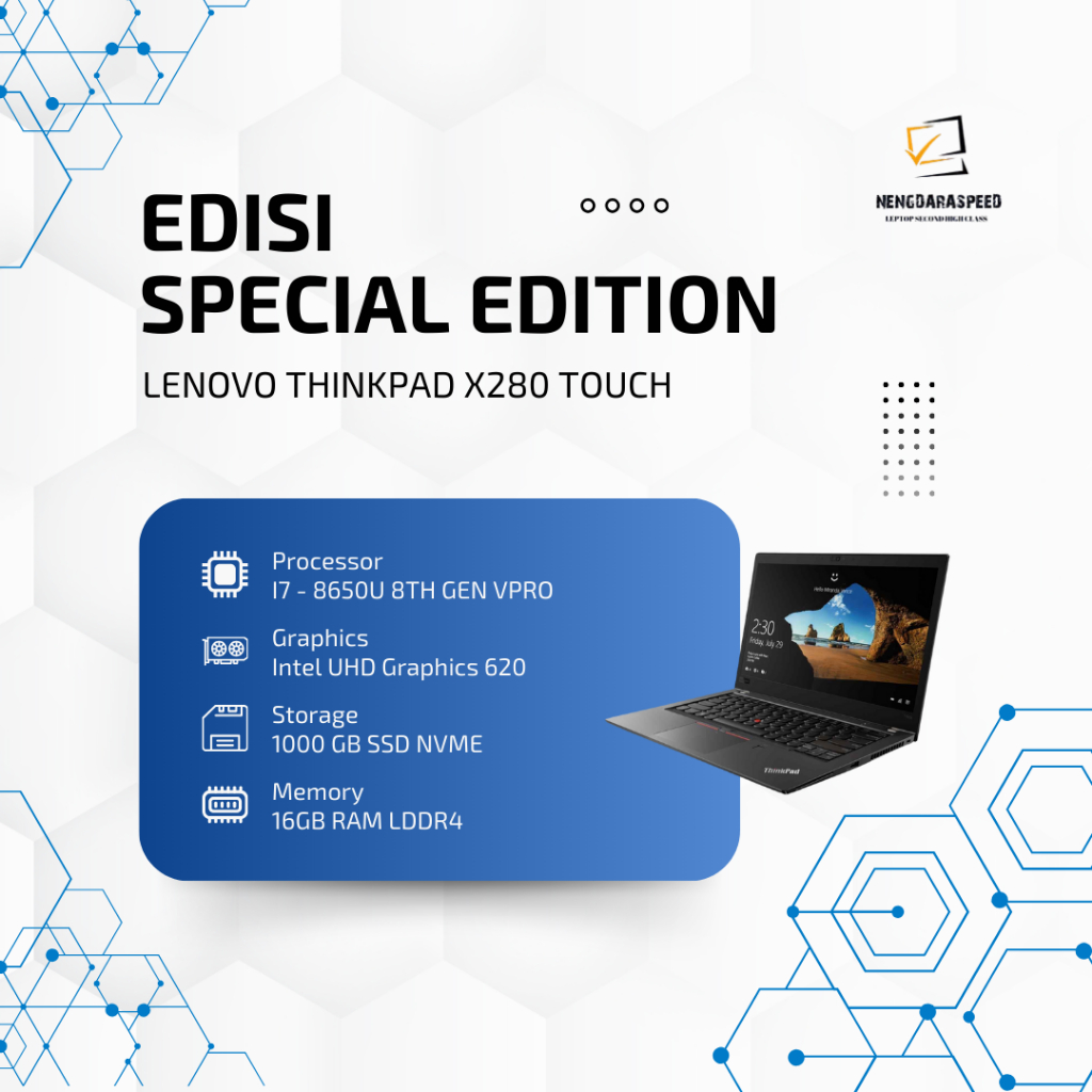 Jual LENOVO THINKPAD X280 I7 - 8650U 8TH GEN / 16GB RAM ONBOARD / 1TB ...