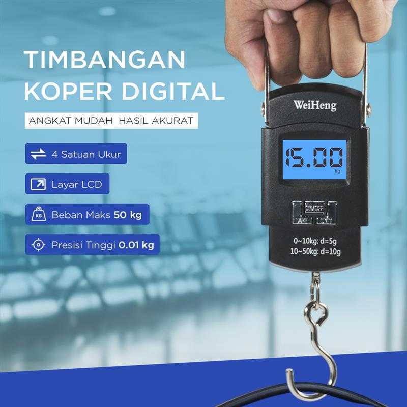 Jual WeiHeng Timbangan Koper Tas Gantung Digital Scale 50kg 0.01kg - WH-A08 | Shopee Indonesia