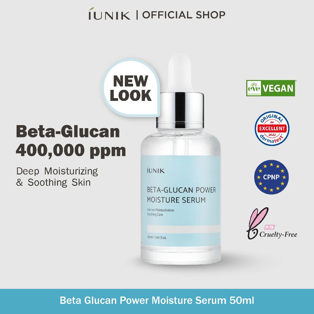 Jual IUNIK Beta-Glucan Power Moisture Serum 50ml | 40% Beta-Glucan Improve Skin Barrier and ...