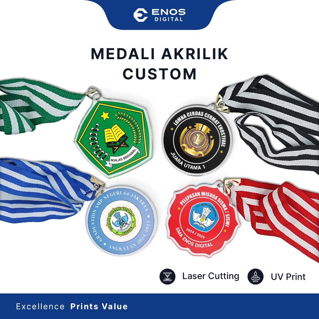 Jual Medali Akrilik / Medali Custom Akrilik / Medali Wisuda / Medali Kelulusan Sekolah | Shopee ...
