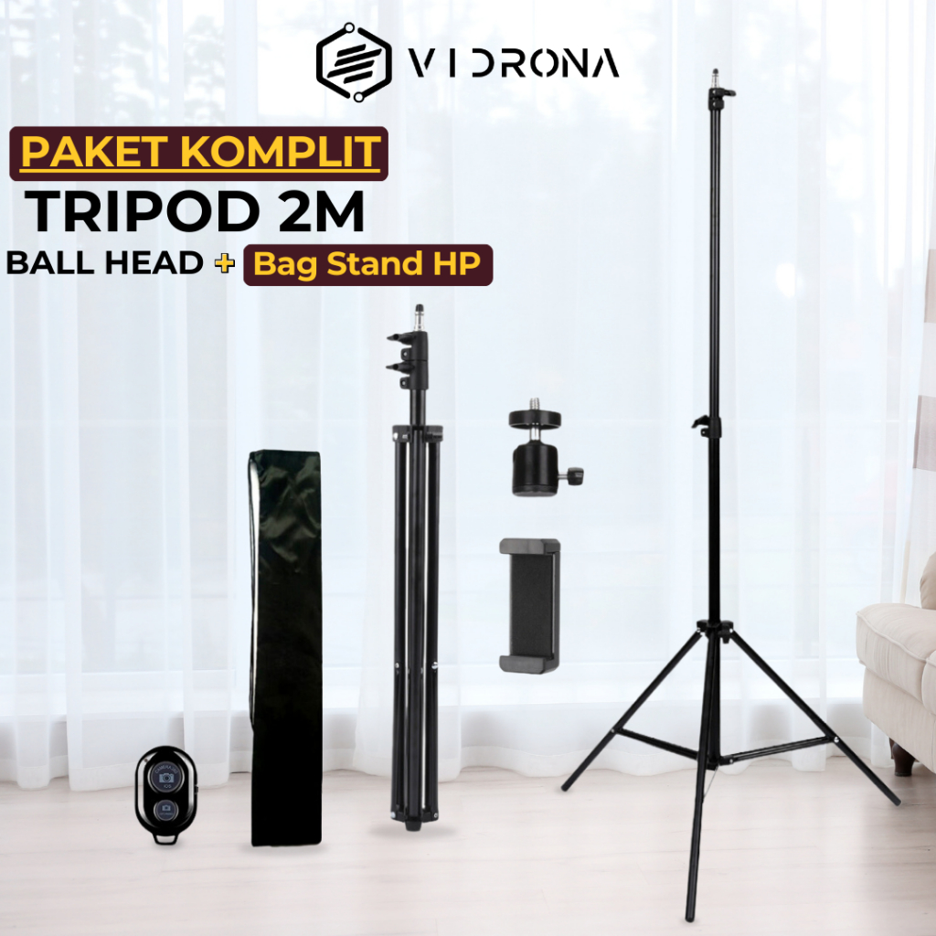 Jual VIDRONA ELK-36 Paket Tripod 2M dan Ball Head | Shopee Indonesia