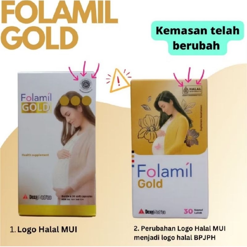 Jual FOLAMIL GOLD/box/isi 30 capsul/KEMASAN BARU | Shopee Indonesia